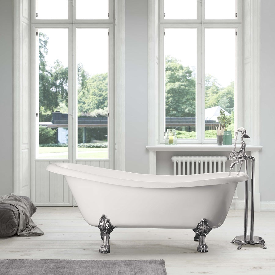 Vasca da bagno freestanding in ghisa stile classico con piedini LIVING – Mondo del Bagno